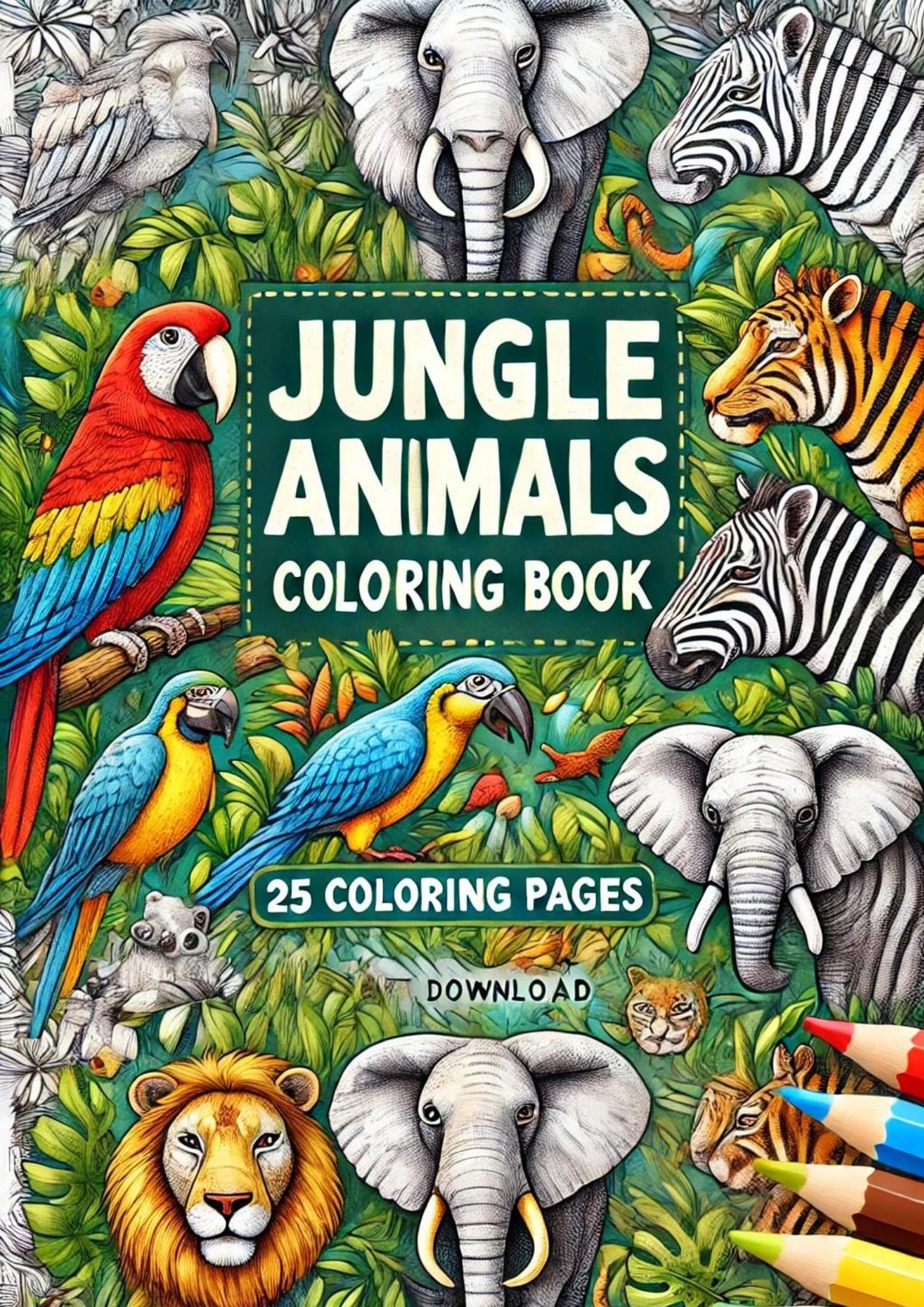 Wild Animals Coloring Book for Kids 25 Fun & Educational Pages to Color ...