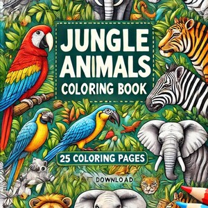 Wild Animals Coloring Book for Kids 25 Fun & Educational Pages to Color ...