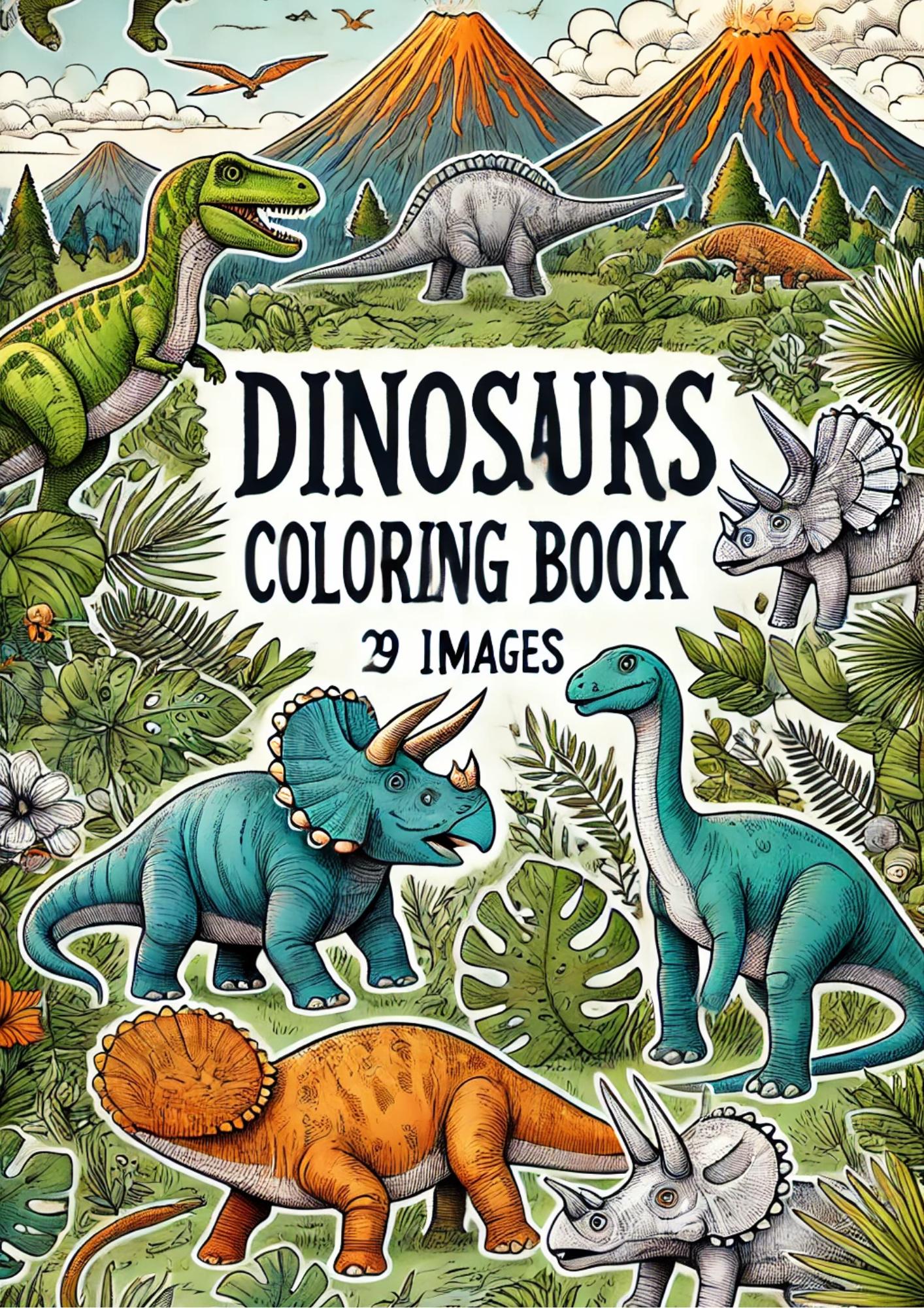 Dino Fun : A Roaring Adventure Coloring Book for Kids – 29 Pages of ...
