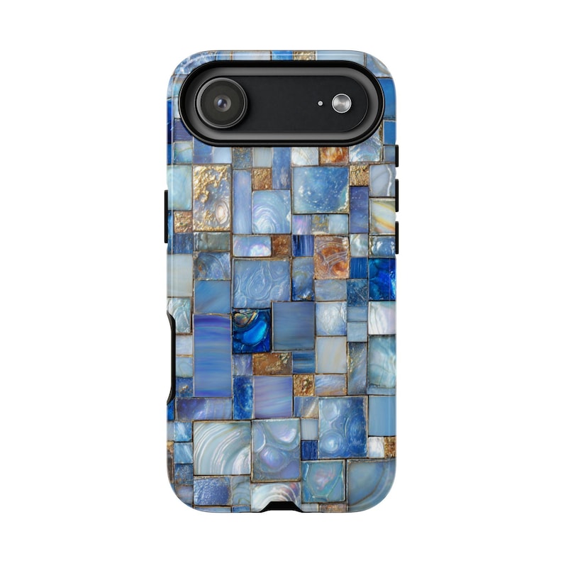 Blue Mosaic Tile Iphone17 16 15 14 Plus Pro Phone Case, Vintage ...
