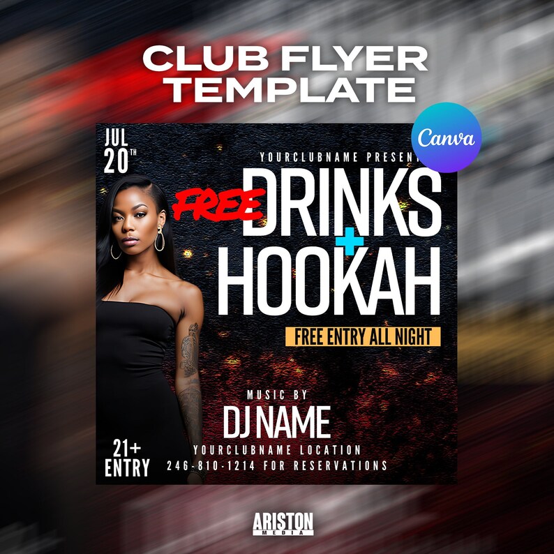 Editable Club Flyer, DIY Event Flyer, Party Flyer, Digital Birthday ...
