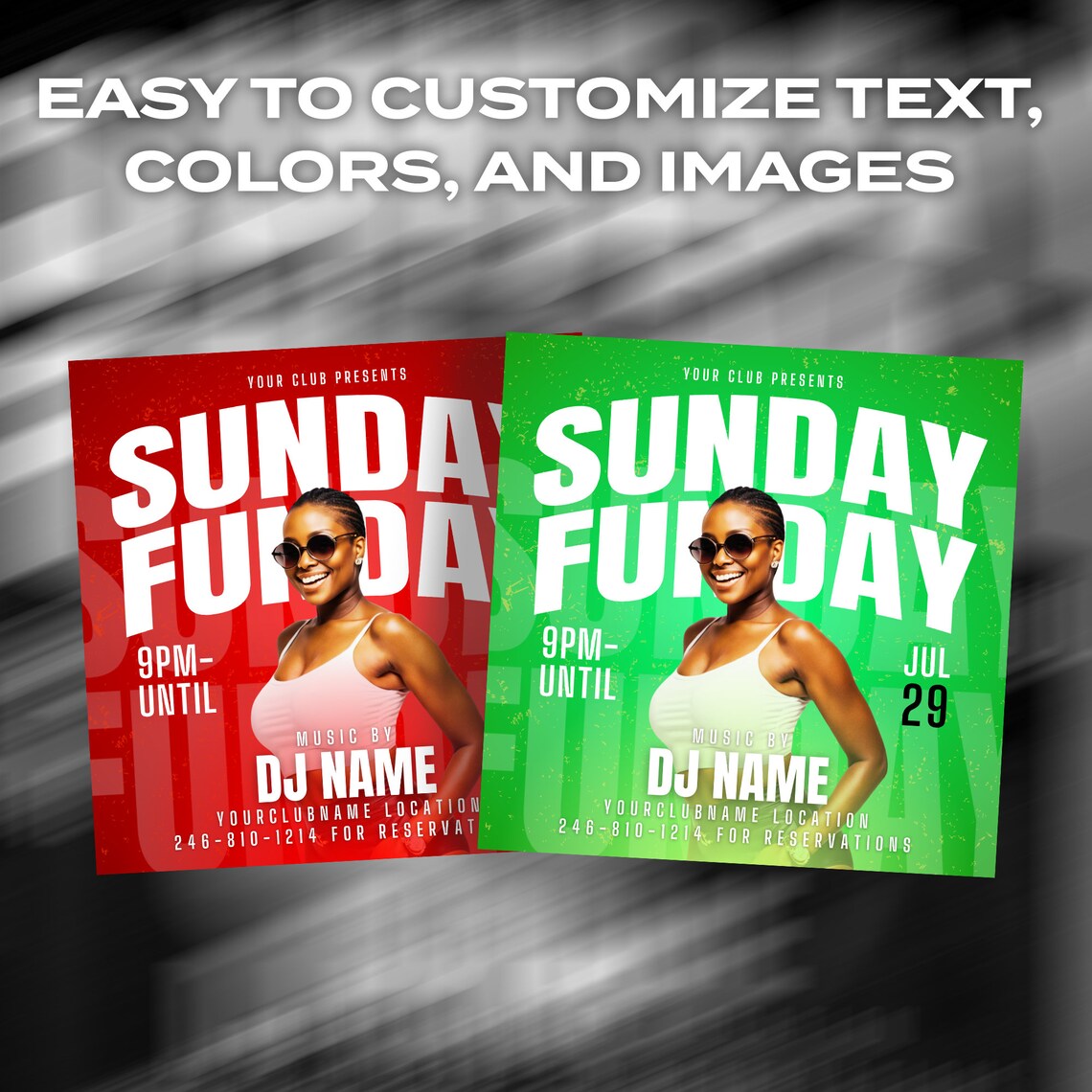 Sunday Funday Editable Club Flyer, DIY Event Flyer, Party Flyer ...