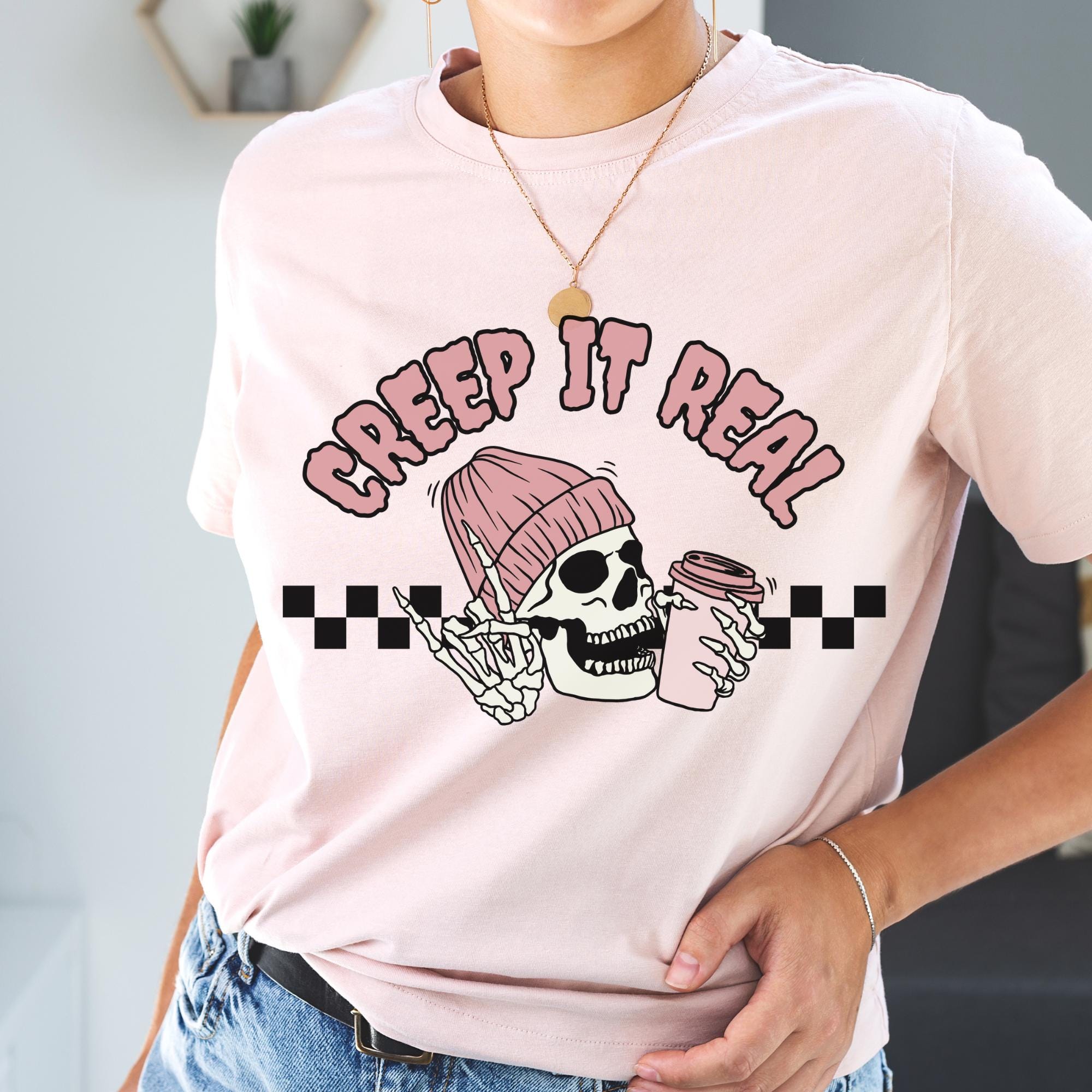 Creep It Real Svg, Skeleton Creep It Real PNG, Halloween Svg, Pink ...
