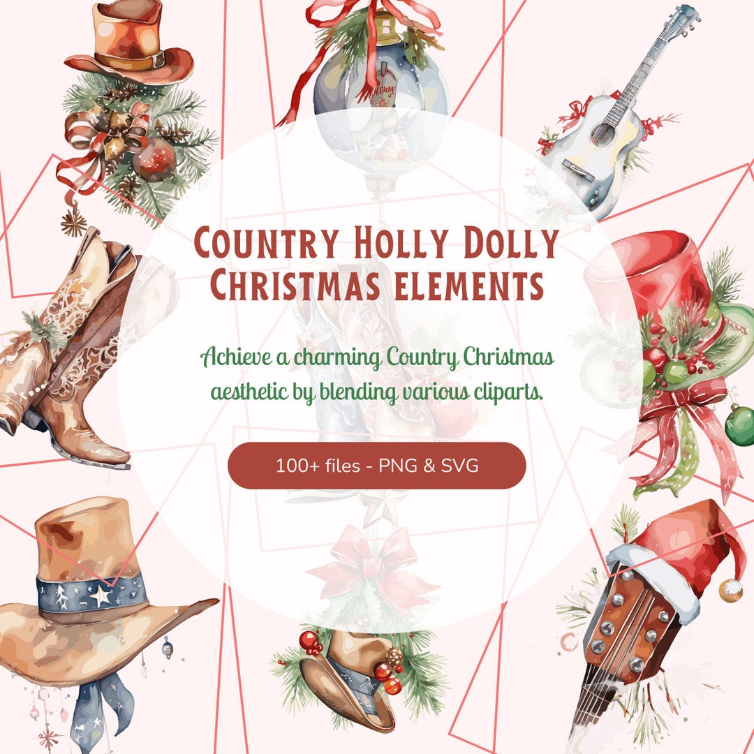 Holly Dolly Country Clipart, Country Christmas, Western Christmas ...