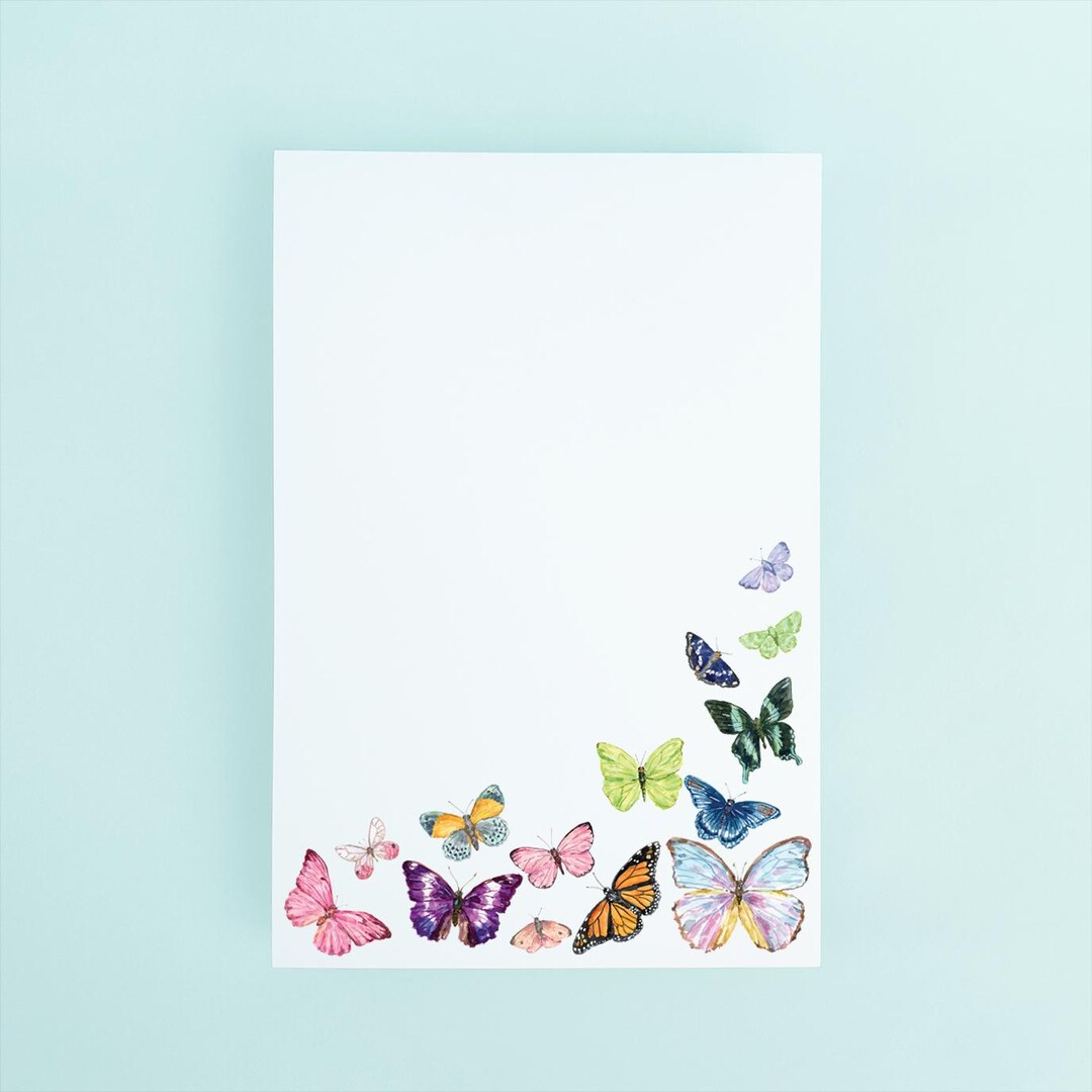 Butterflies Notepad | Watercolor Butterfly Stationery Gift To-do List ...