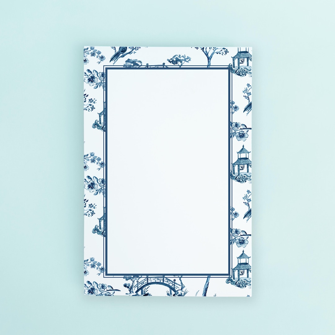 Chinoiserie Notepad | Watercolor Chinoiserie Stationery Gift Grand ...