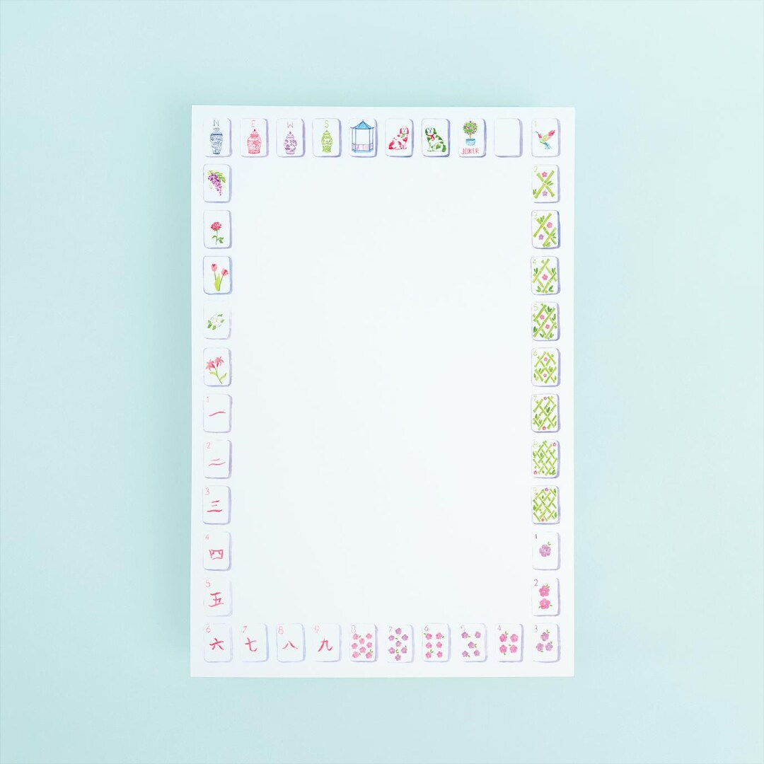 Mahjong Notepad | Cute Stationery Pastel Paper Mahjong Gift - Etsy