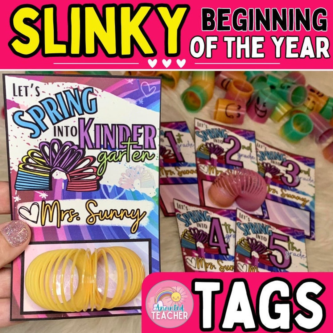 Slinky Back to School Personalized Tag With Slinkies for Student Gift ...