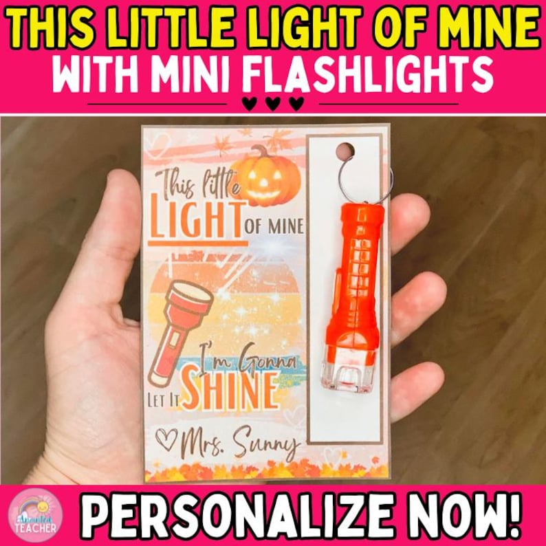 BOO Gram Fall Halloween Student Gift Tag With Flashlights - Etsy