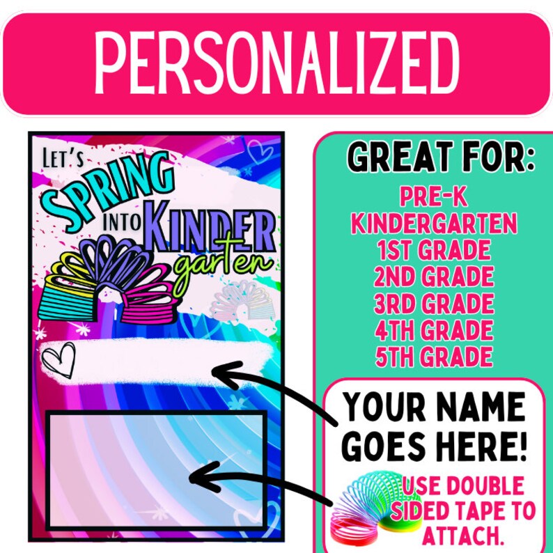Slinky Back to School Personalized Tag With Slinkies for Student Gift ...