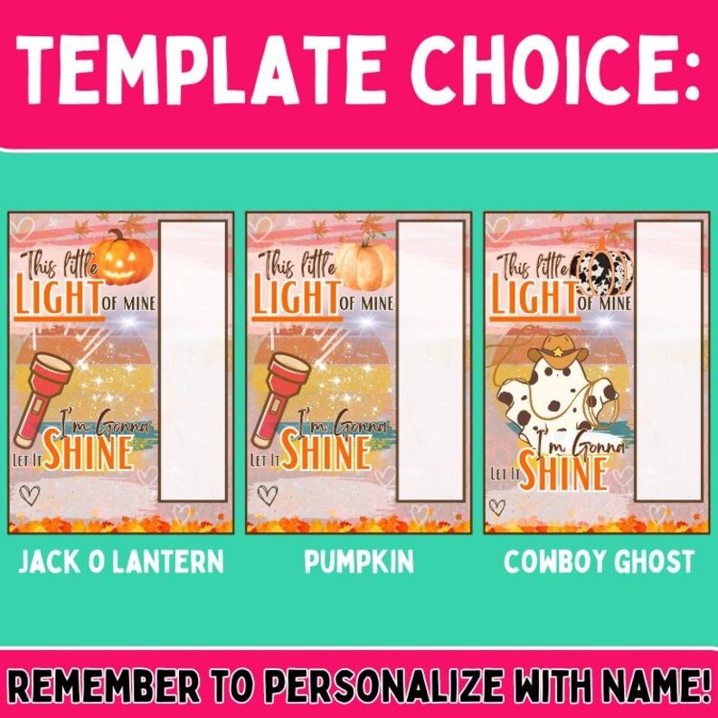 BOO Gram Fall Halloween Student Gift Tag With Flashlights - Etsy