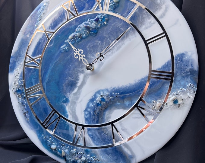 Resin Clocks for Wall, Unique Resin Art Clock, Large Epoxy Wall Clock ...