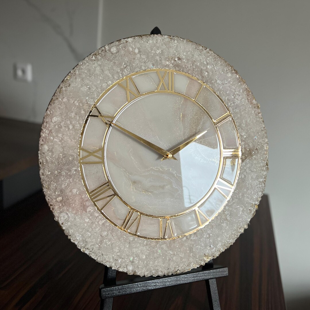Unique Crystal Resin Clocks for Wall, Bedroom Wall Art Over the Bed ...