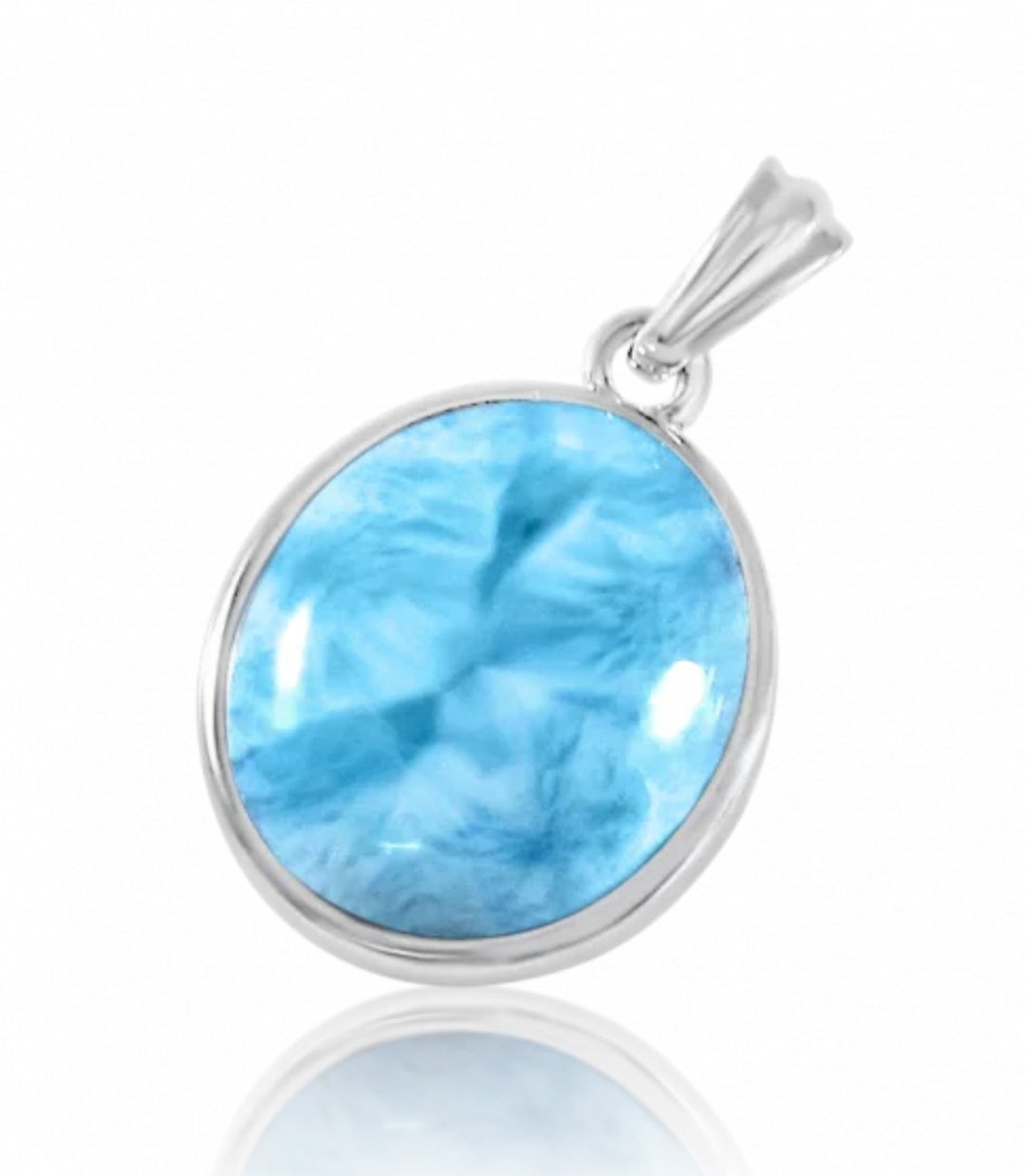 The Classic Larimar Oval Pendant - Etsy