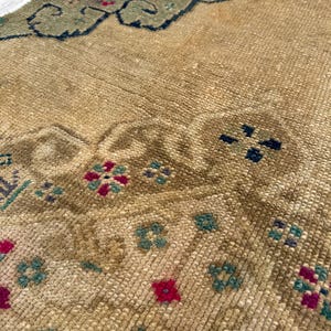 Vintage Round Turkish Rug, 3x3 Handwoven Distressed Rug, Boho Home ...