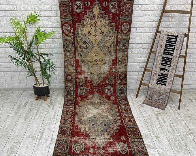 3x9 Turkish Runner, 3x9 Vintage Runner, Turkish Rug,home Decor,oushak ...