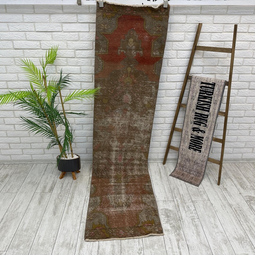 Farmhouse Rug, Burgundy Pink Area Rug, Wool Turkish Rug, Handmade ...