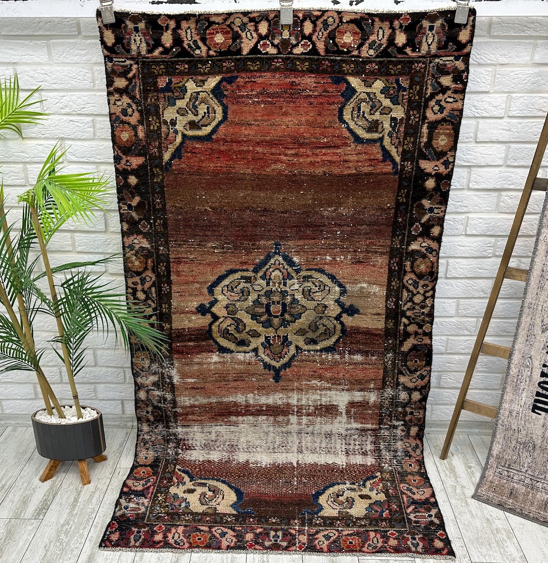 Handmade Area Rug, 3x6 Turkish Farmhouse Rug, Handknotted Oushak Rug ...