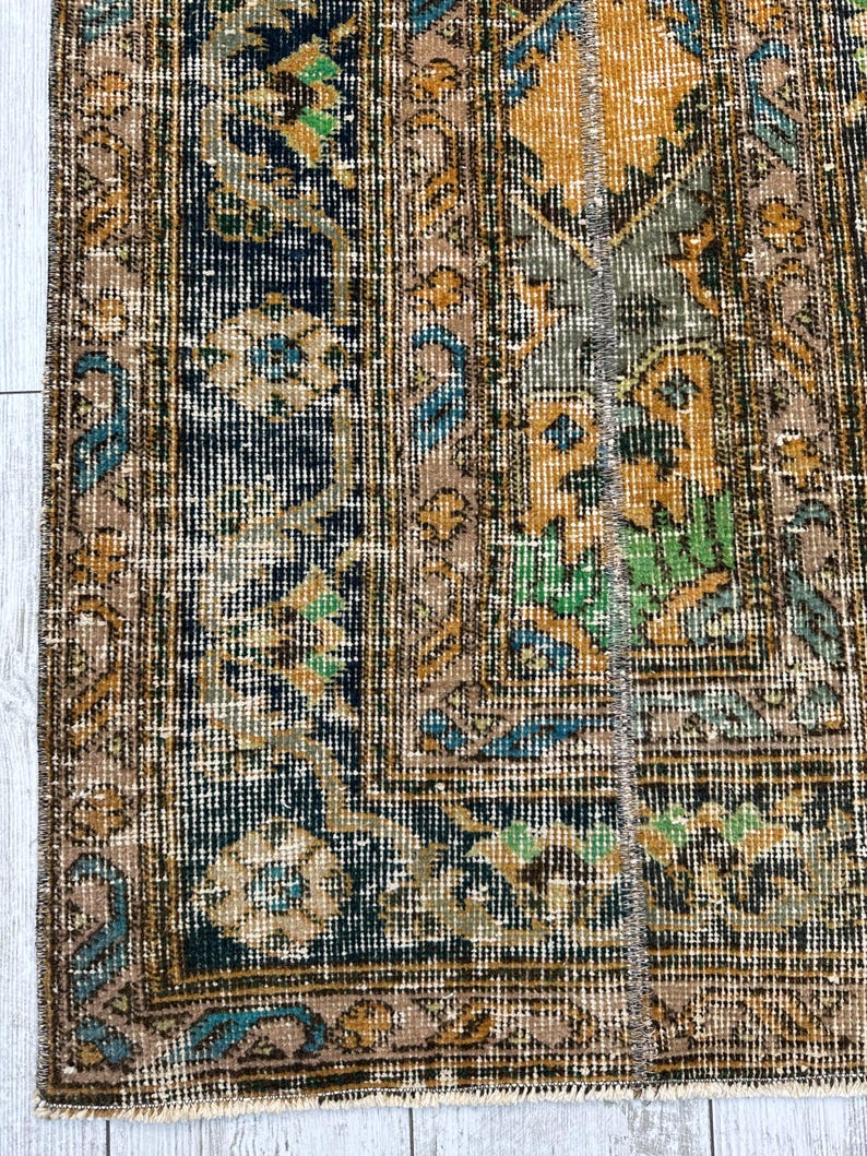 Faded Runner Rug, Turkish Handmade Rug, Oushak Rug, Vintagerunner Rug ...