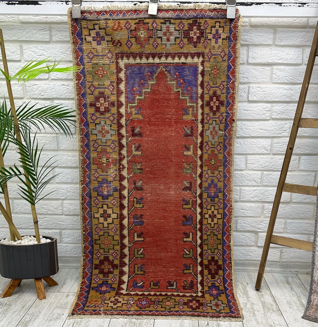 2x4 Floral Area Rug, Antique Turkish Rug, 2x4 Brown Turkish Rug, Living ...