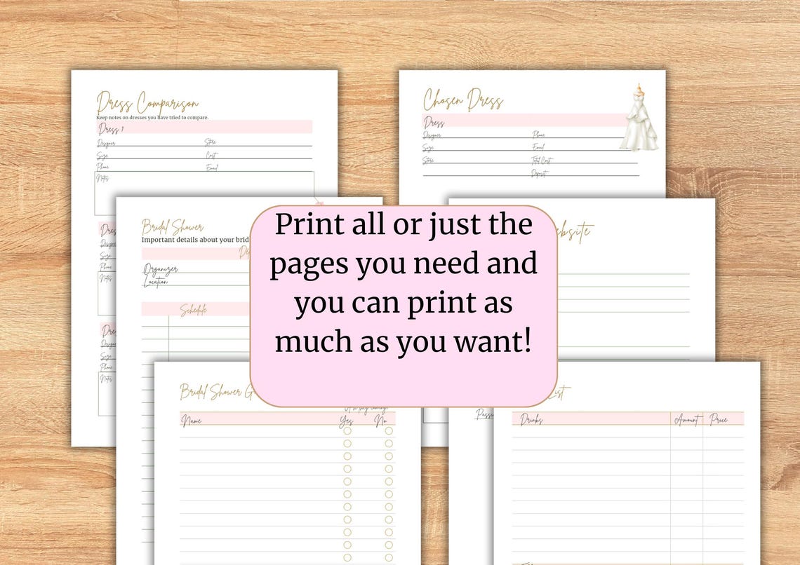 Wedding Planner Template. Printable Pages for Planning a Wedding ...