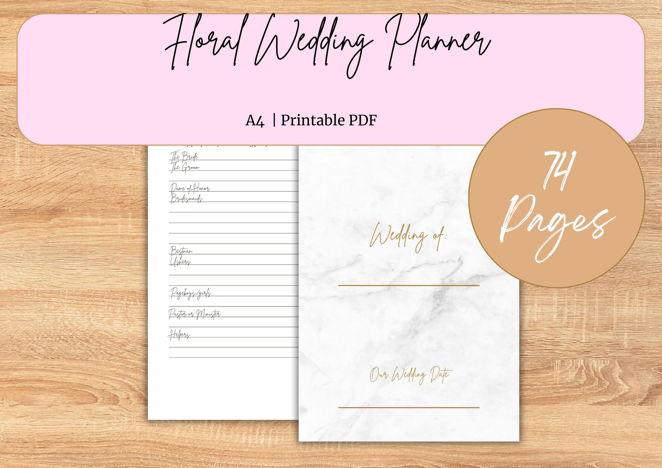 Wedding Planner Template. Printable Pages for Planning a Wedding ...
