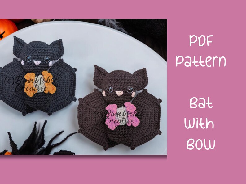 Baby Bat Crochet Amigurumi PDF Pattern Plush Kawaii Stuffed Animal ...