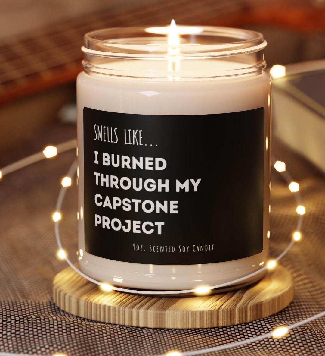 Capstone Project Gift 9 Oz Soy Scented Wax Candle Bachelor Doctorate ...