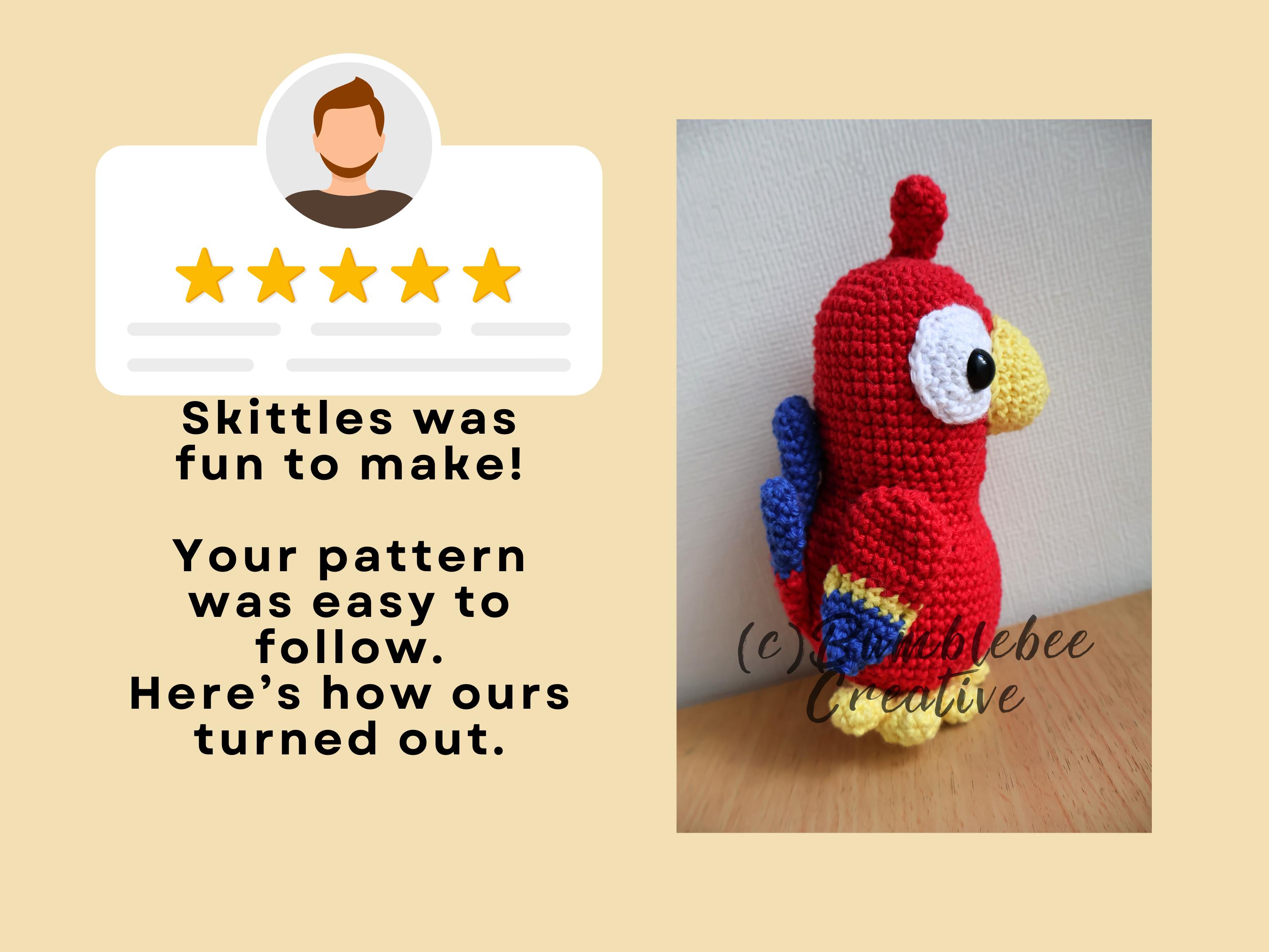Parrot Crochet Amigurumi Pattern Plush Kawaii Stuffed Animal Bird ...