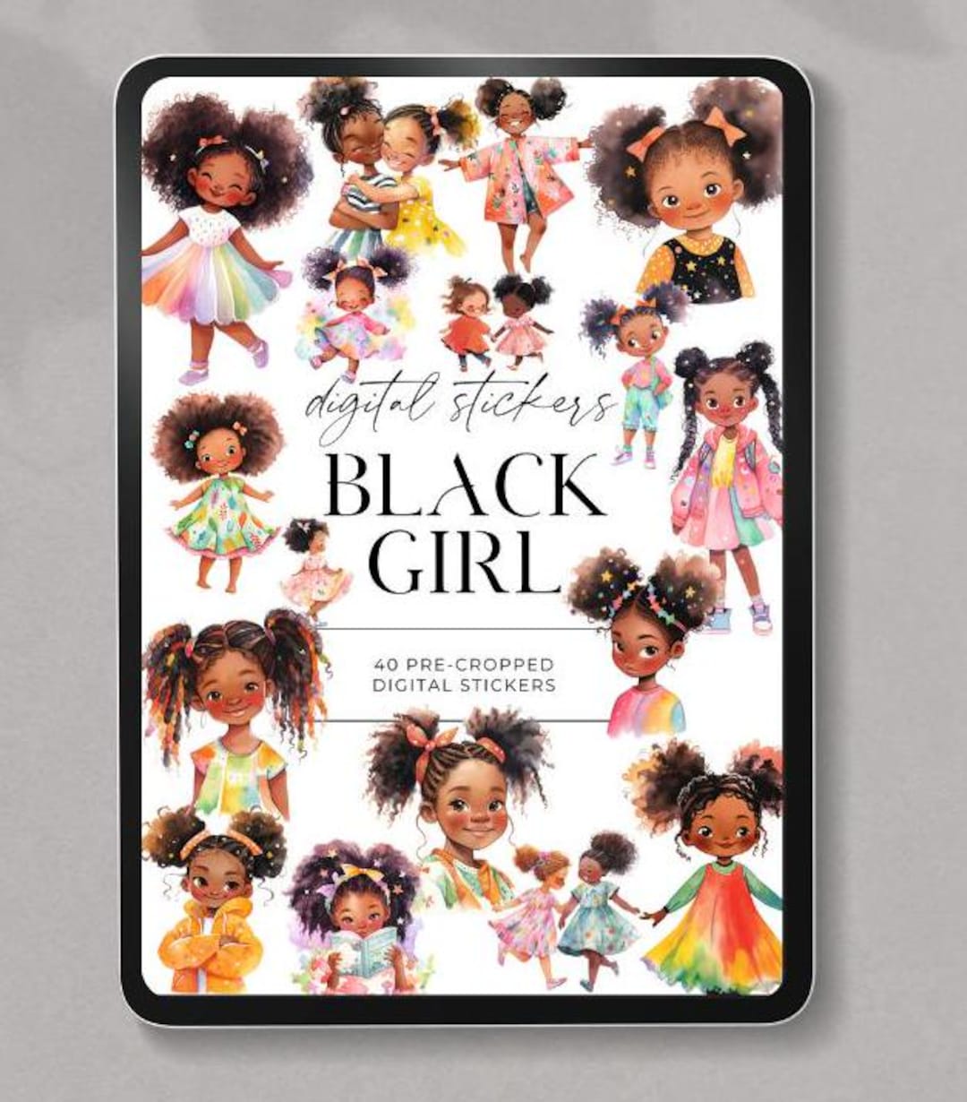 Black Girl Themed Digital Stickers 40 Beautiful PNG Pre-cropped ...