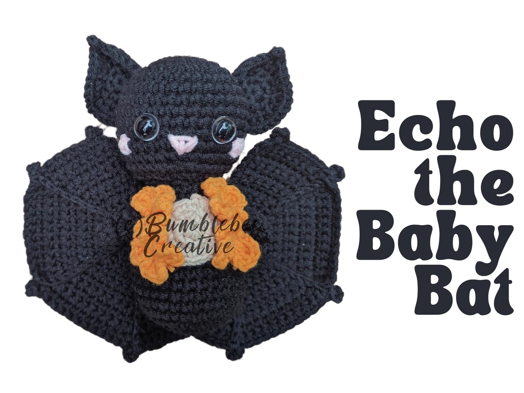 Baby Bat Crochet Amigurumi PDF Pattern Plush Kawaii Stuffed Animal ...