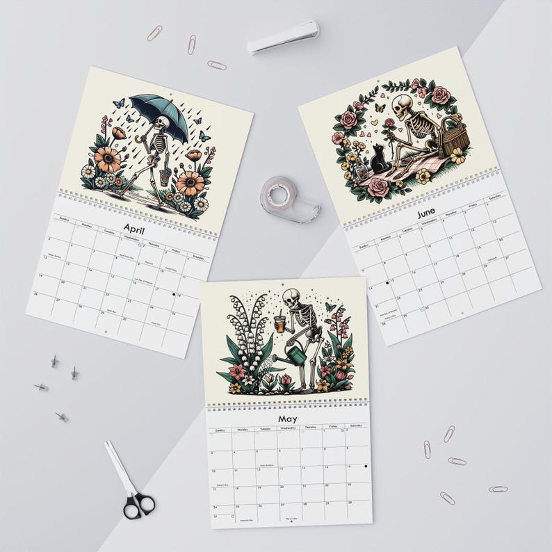 Dead Inside but It's 2026 Calendar, Skeleton Wall Calendar for 2026 ...