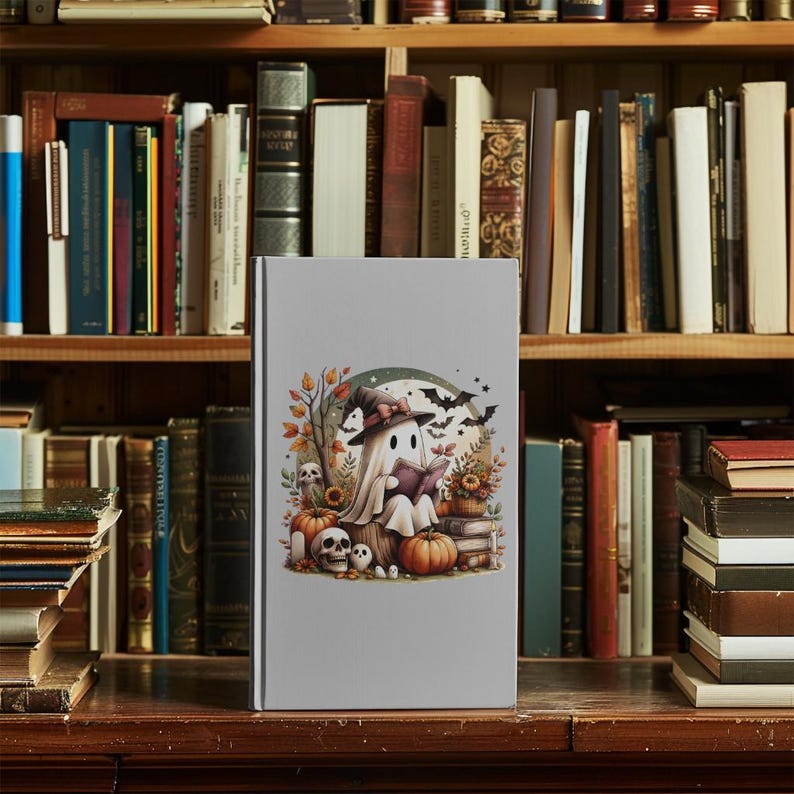 Vintage Halloween Ghost PNG, Ghost Reading Png, Ghost Witch Png, Spooky ...
