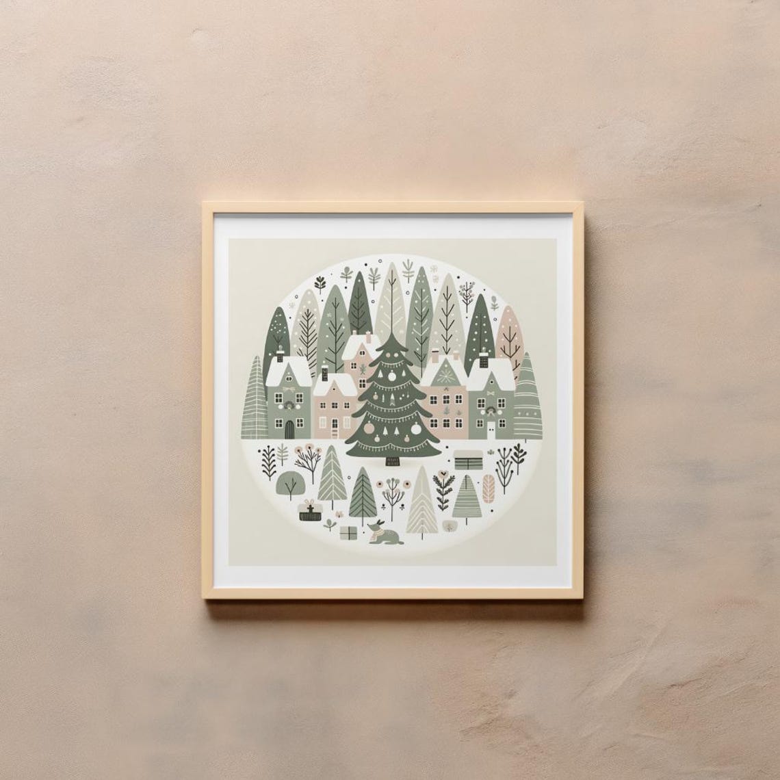 Scandi Art Christmas Village PNG, Christmas Village Clipart, Christmas ...