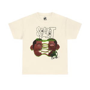 Split Personalities Graphic Tee With Dual Faces Design, Cool Urban ...