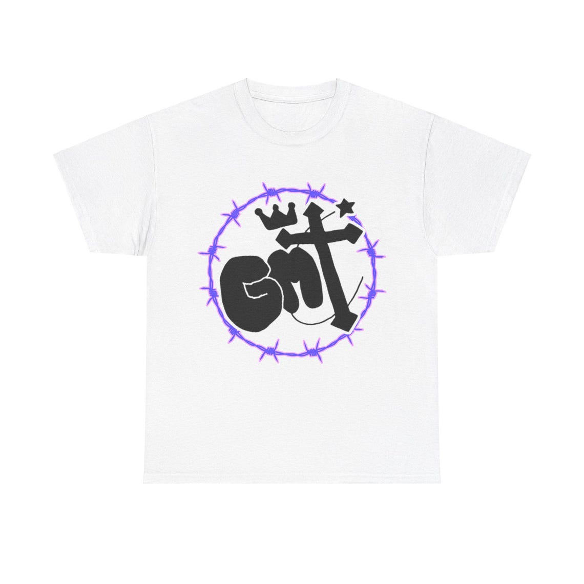 Crowned GMT T-shirt, Barbed Wire Pattern, Bold Urban Graphic Tee - Etsy