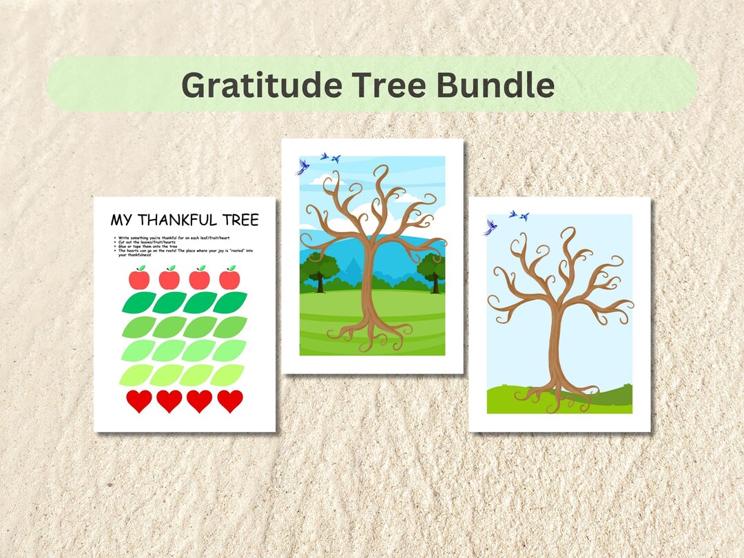 Gratitude Tree, Mindfulness, DIY Thanksgiving Family Activity, Adult ...