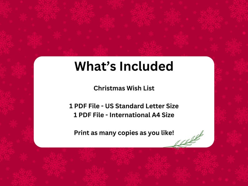 Printable Christmas Wish List: Letter to Santa (PDF) - Etsy