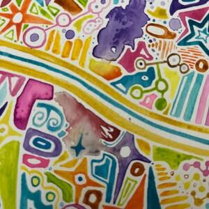 Abstract Watercolor Painting Titled: "rays of Color" - Etsy