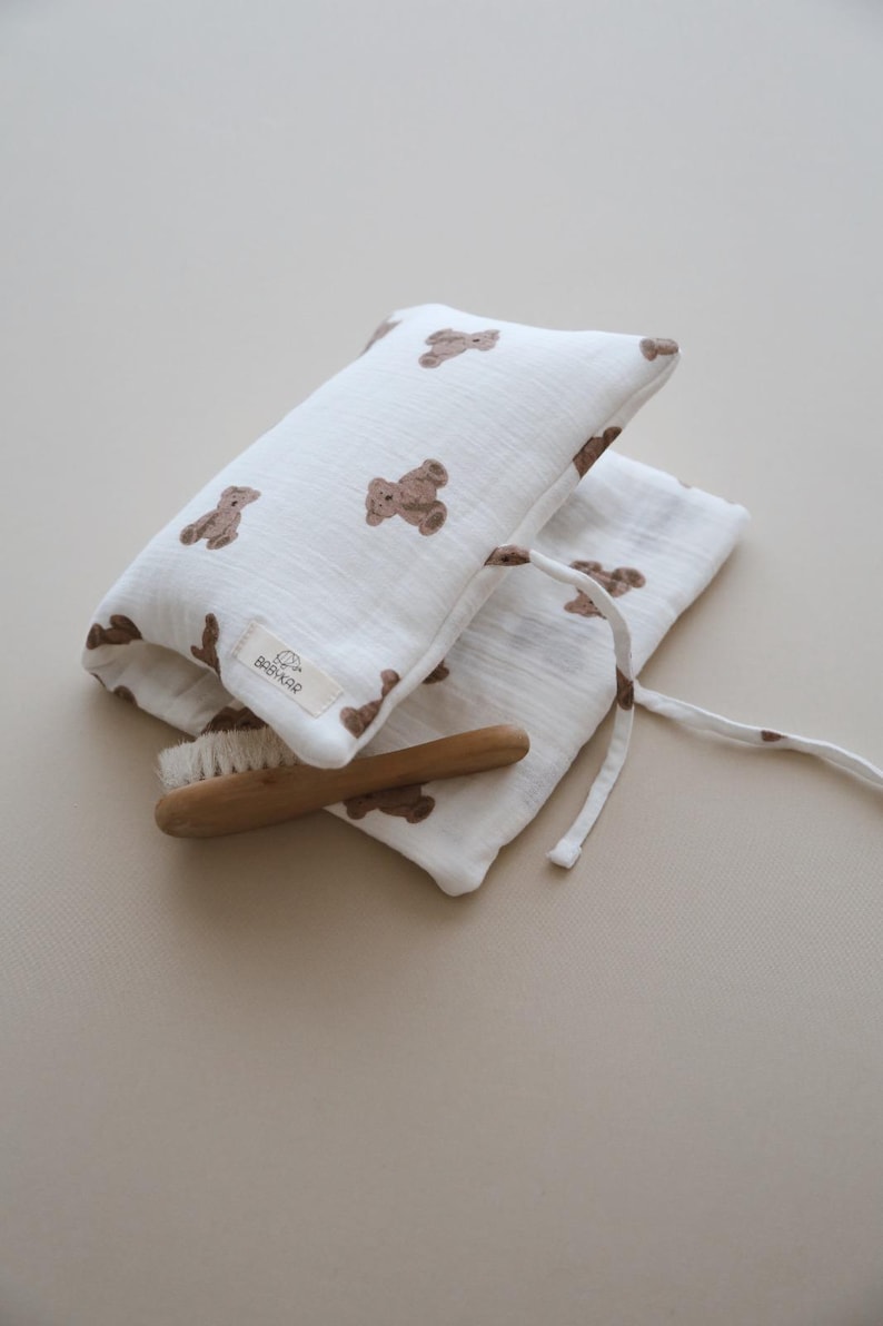Diaper Clutch Organizer, Bear Nappy Pouch, Cotton Travel Bag, Baby ...