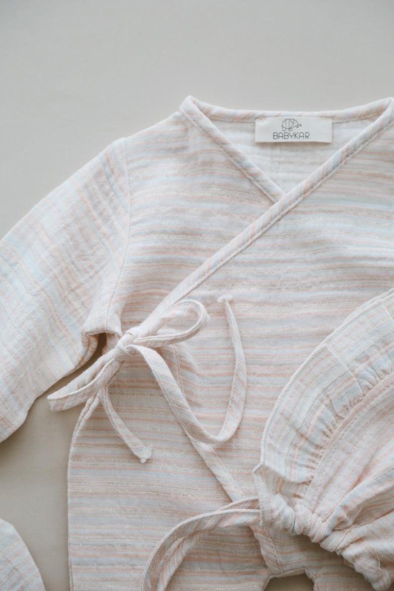Gender Neutral Baby Muslin Kimono, Newborn Coming Home Outfit , Newborn ...