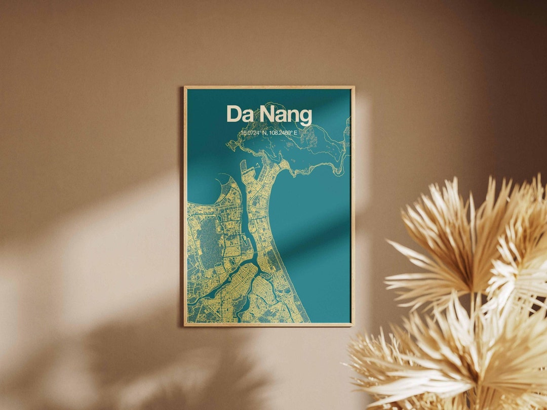 Da Nang City Map, Urban Street Art Style, Digital Map Poster With ...