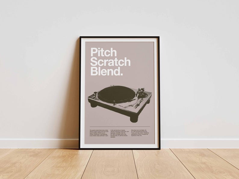 Technics SL-1200 Turntable Poster: Retro DJ Art Print - Etsy