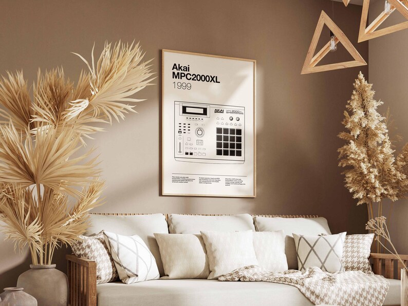 MPC2000XL Sampler Art Poster, Classic Beatmaking Gear, Music Producer ...
