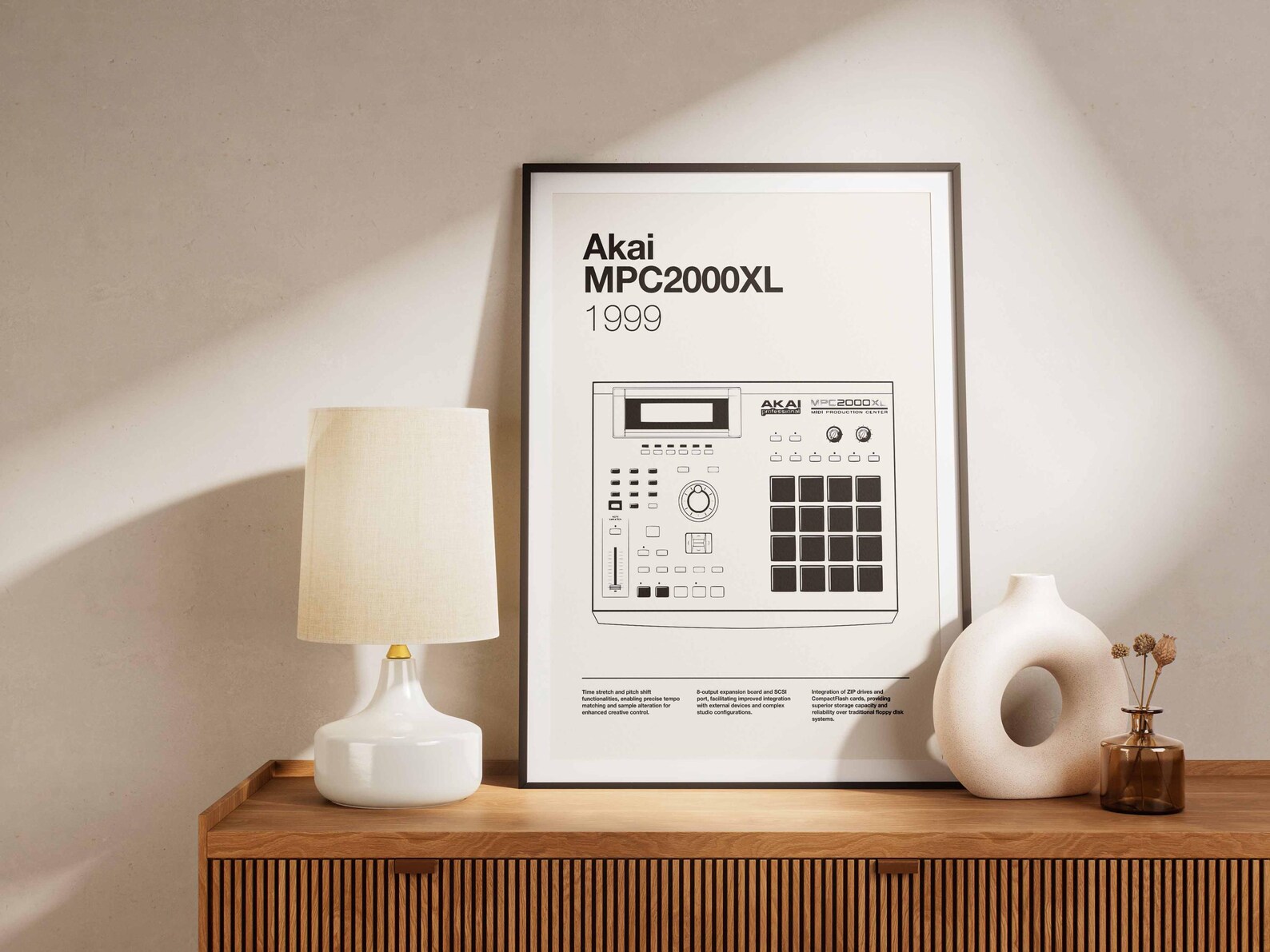 MPC2000XL Sampler Art Poster, Classic Beatmaking Gear, Music Producer ...