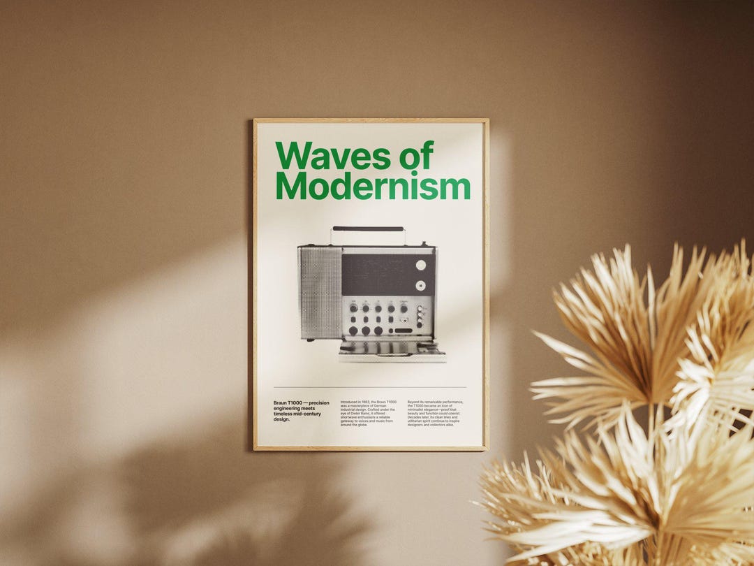 Braun T1000 Radio Poster: Dieter Rams Vintage Industrial Art (digital ...