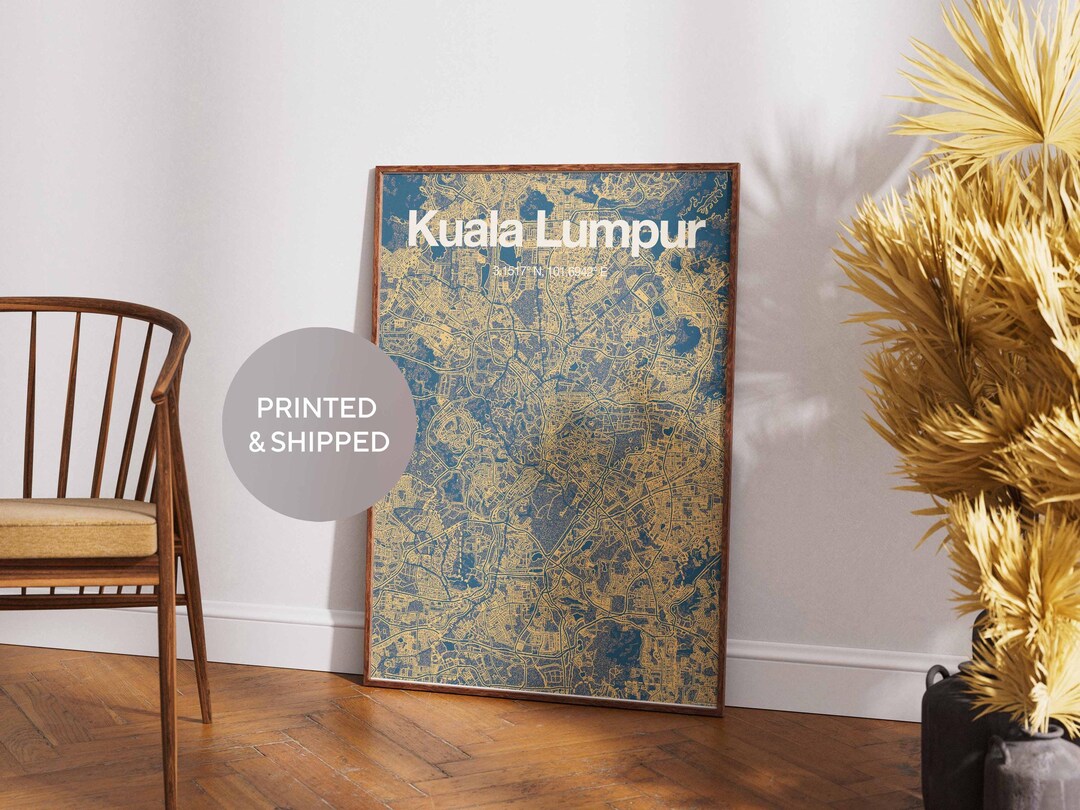 Kuala Lumpur Map Poster, Modern Wall Art, Travel-inspired Decor ...