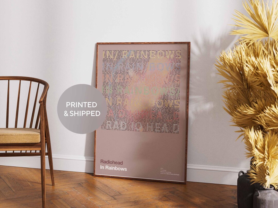 Radiohead in Rainbows Lyrics Art Poster: Alt Rock Album Cover - Etsy