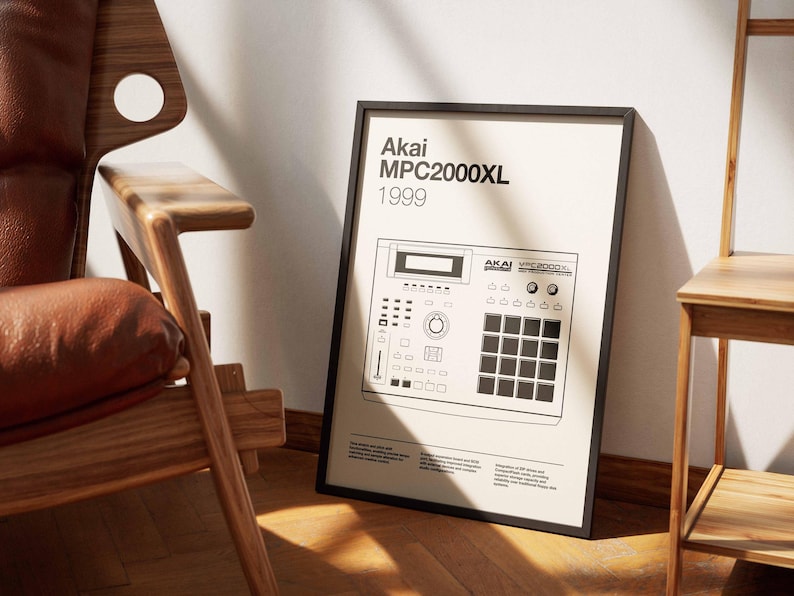 MPC2000XL Sampler Art Poster, Classic Beatmaking Gear, Music Producer ...