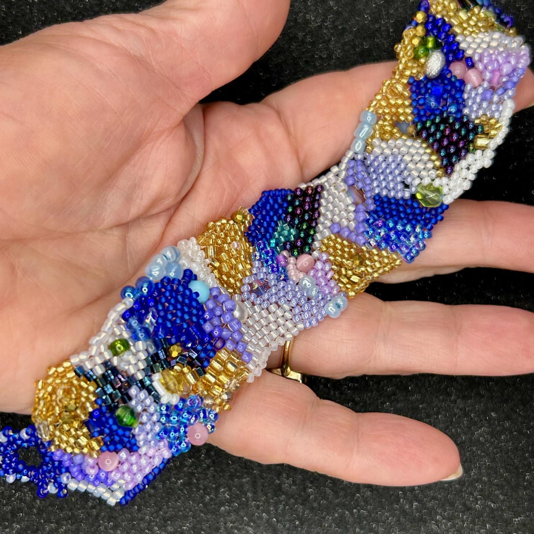 Freeform Peyote Beaded Bracelet - Etsy
